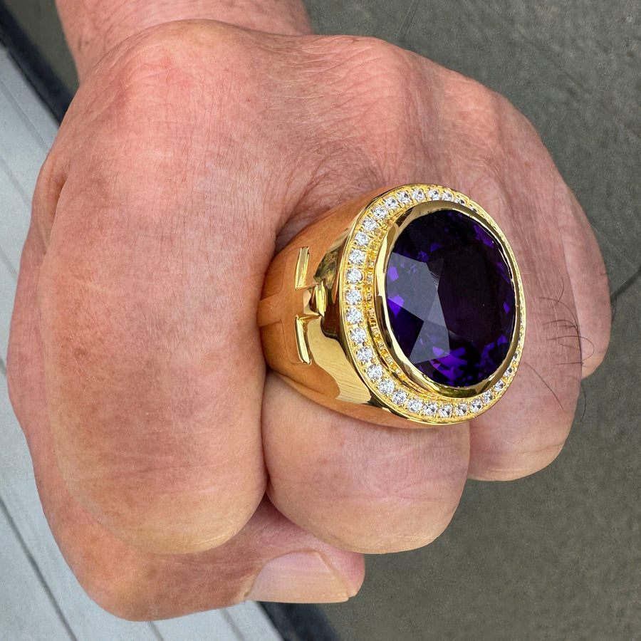 Yellow Gold Amethyst Bishop Rings for Sale | Jewelry