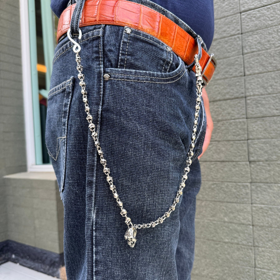 Skull Sterling Silver Biker Wallet Chain – Rugged & Bold Gothic Design