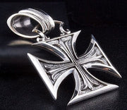 Silver Pendant Men Sterling Silver Cylinder Cross Pendant - Biker ...