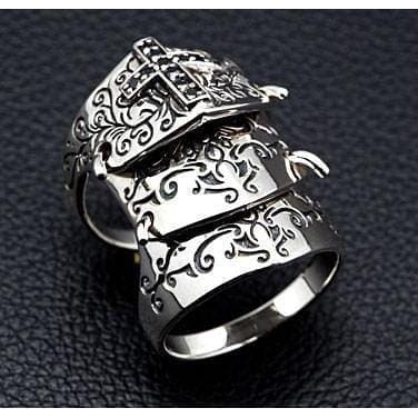 Knight Shield 925 Sterling Silver Medieval Armor Rocker Ring
