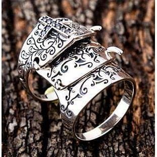 Knight Shield 925 Sterling Silver Medieval Armor Rocker Ring