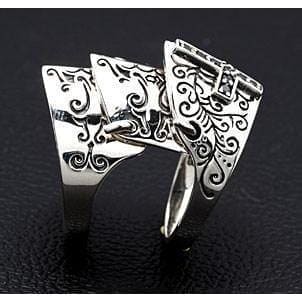 Knight Shield 925 Sterling Silver Medieval Armor Rocker Ring