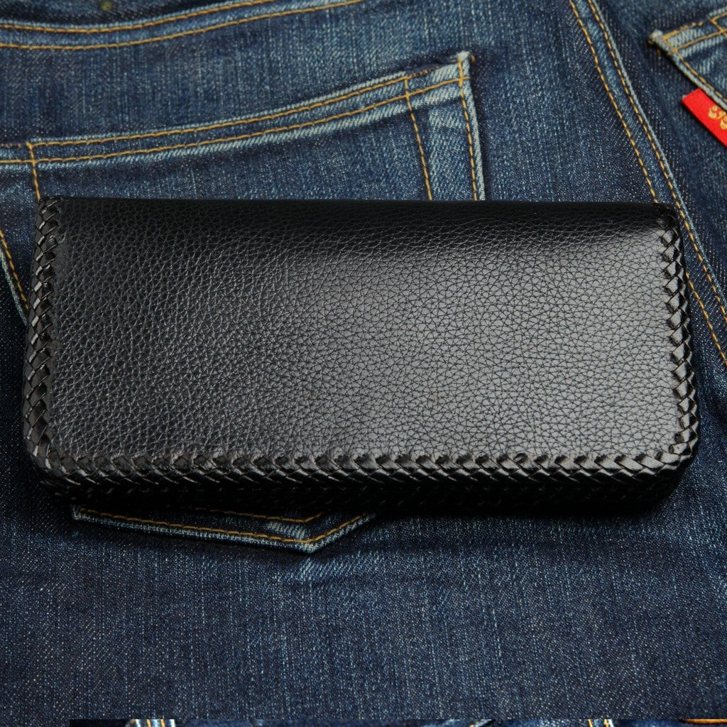 Red Stingray Leather Gothic Cross Biker Wallet | Handmade