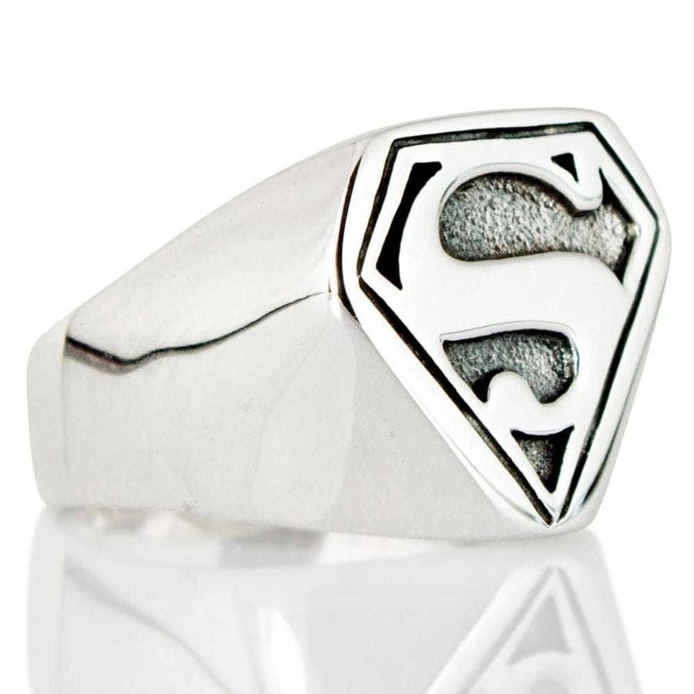 Superman Ring in Sterling Silver | Shield Signet Jewelry
