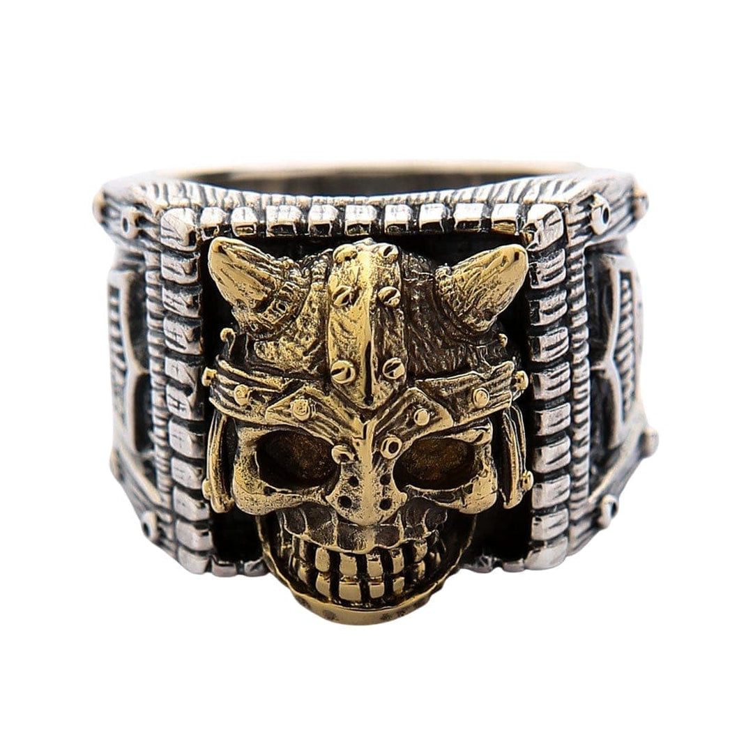 Viking Skull Sterling Silver Ring — Norse Warrior